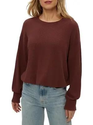 Michael Stars Tia Ribbed Sweater - Espresso