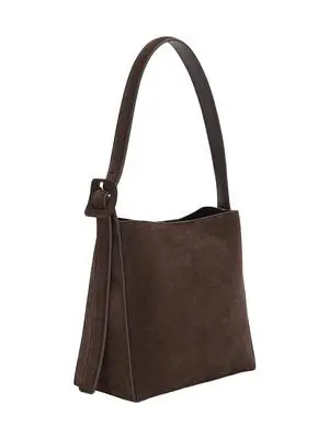 Mango Suede Shopper Bag - Chocolate