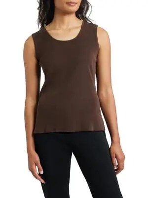 MING WANG Knit Mid-Length Tank
