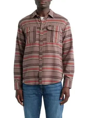 DARK SEAS Briarcreek Stripe Flannel Button-up Shirt - Mauve