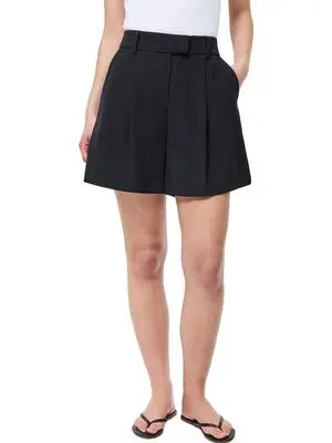 French Connection Wide Leg Suiting Shorts - Black