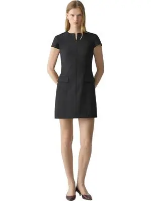 Theory Zip-front Mini Dress - Black