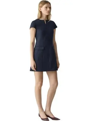Theory Zip-front Mini Dress - Nocturne Navy