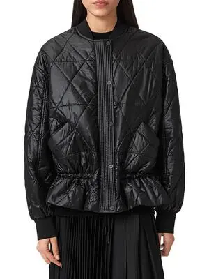 ALLSAINTS Alii Quilted Bomber Jacket - Black