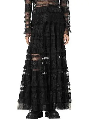 ALLSAINTS Arlea Tulle Maxi Skirt - Black