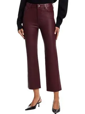 FRAME The Leather Reboot Crop Jeans - Oxblood
