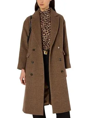 Gerard Darel Mady Wool Blend Coat - Brown