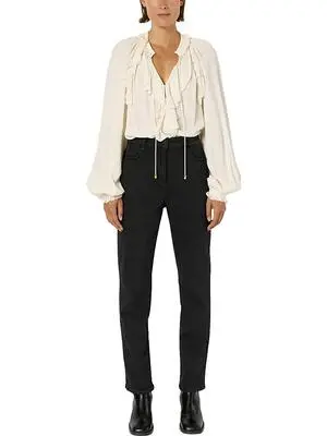 Gerard Darel Carmen High Rise Straight Leg Jeans - Black