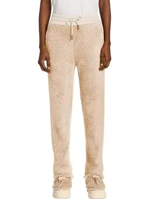 Moncler Teddy Fleece Drawstring Pants - White