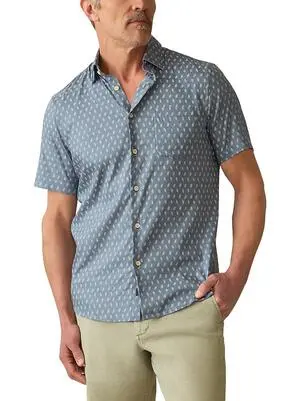 Faherty Brand Movement Monterey Printed Shirt - Marine Palm Foliage