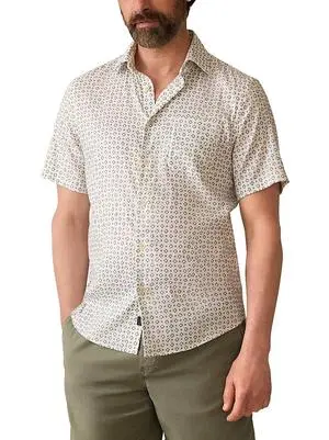 Faherty Brand Movement Monterey Printed Shirt - Stony Beach Diamond