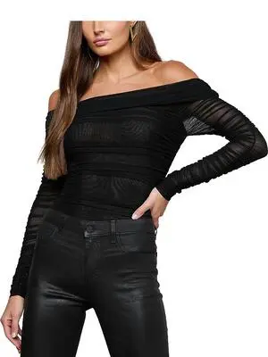 L'Agence Peonie Off-the-shoulder Bodysuit - Black
