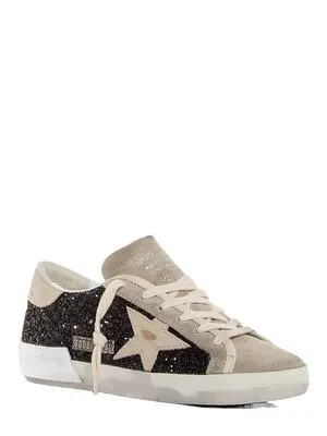 GOLDEN GOOSE Super-star Embellished Sneakers - Black/taupe