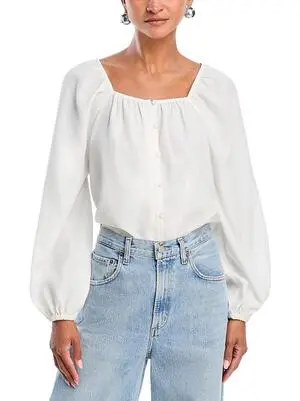 French Connection Balloon Sleeve Top - Ivory