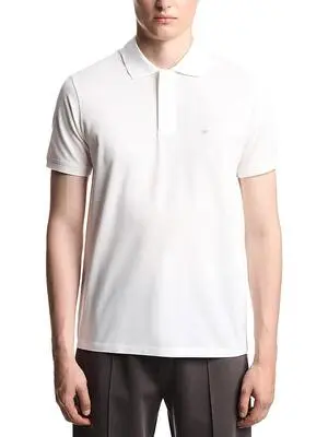 Emporio Armani Travel Essentials Pique Polo Shirt - Solid White
