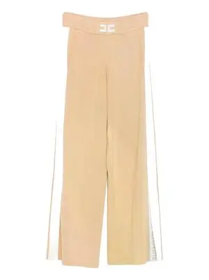 Elisabetta Franchi Logo Trousers - Neutrals