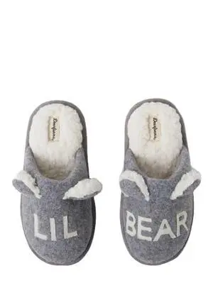 DEARFOAMS Casey Lil Bear Family Scuff Slipper - Light Heather Grey