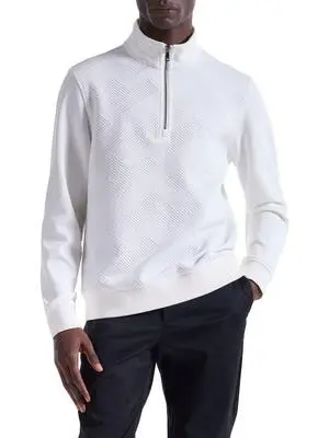 Bugatchi Soft Touch Quarter-zip Pullover - Chalk