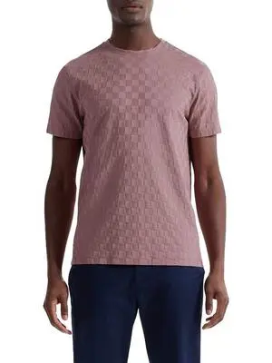 Bugatchi Geo Textured Cotton T-shirt Wood Rose