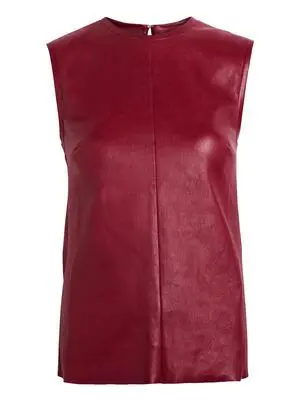 Stouls Miuccia Stretch-leather Top - Dark Red