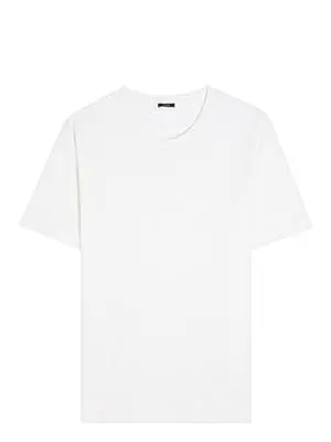 JOSEPH Round-neck Cotton And Silk-blend T-shirt - Off White