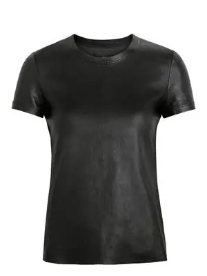 Stouls Stretch-leather T-shirt - Black