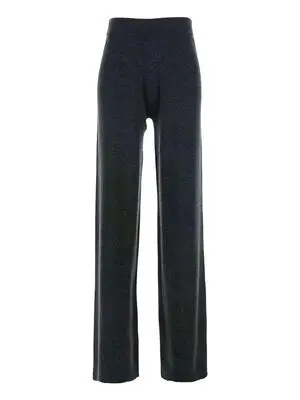 ALLUDE Straight-leg Wool-cashmere Trousers - Black