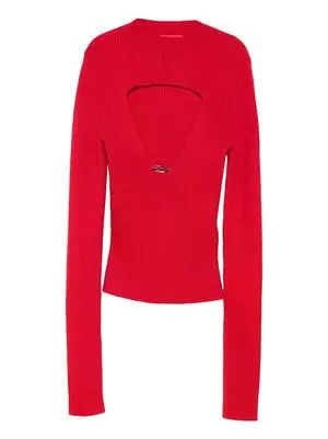DIESEL Ribbed Long Sleeve Sweater - Red