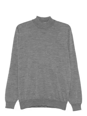 LARDINI Wool Mock-neck Sweater - Grey