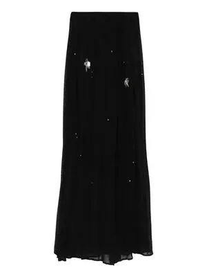 FORTE_FORTE Dragon-fly Embellished Beaded Maxi Skirt - Black