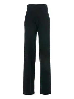ALLUDE Straight-leg Wool-cashmere Trousers - Black