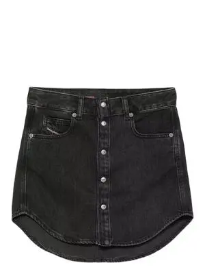 DIESEL Button-front Denim Mini Skirt - Black