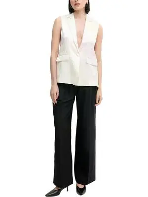 PEDRO DEL HIERRO Textured Sleeveless Waistcoat - White