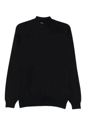 LARDINI Mock-neck Wool Sweater - Blue