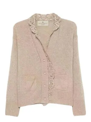 Ermanno Scervino Lace-trimmed Cardigan - Neutrals