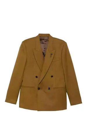 LARDINI Double-breasted Peak-lapel Blazer - Brown