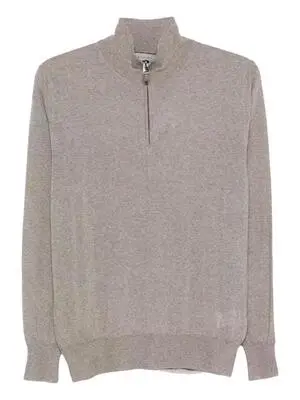 Canali High-neck Zip-up Sweater - Neutrals