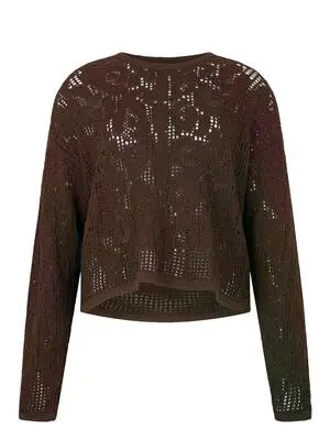 Roberto Cavalli Crochet-effect Sweater - Brown