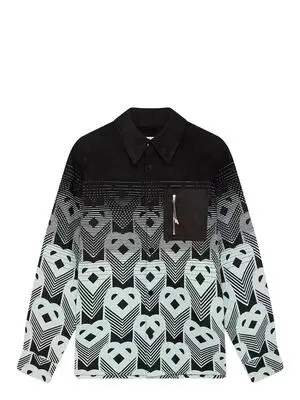 Casablanca Geometric-pattern Zip-pocket Shirt - Black
