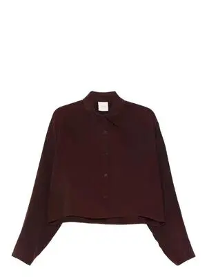 ALYSI Button-front Cropped Shirt - Red