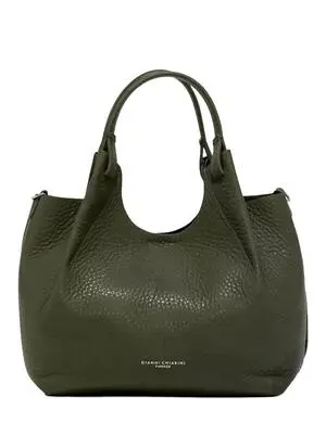 GIANNI CHIARINI Pebble-textured Top-handle Tote Bag - Green