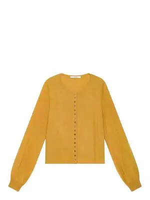 Malìparmi Button-detailed Balloon-sleeve Cardigan - Yellow