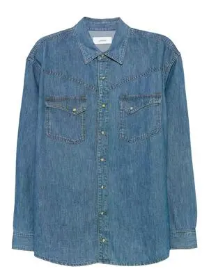 LARDINI Double-pocket Denim Shirt - Blue