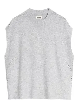 Zadig&Voltaire Embellished Sleeveless Sweater - Grey