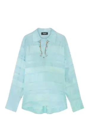 Ahluwalia Embellished-collar Shirt - Blue