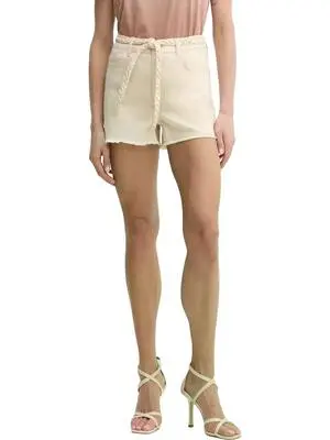Liu Jo Frayed-hem Belted Shorts - Neutrals