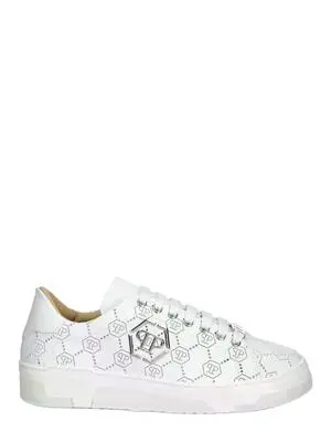 Philipp Plein Logo-plaque Perforated Sneakers - White