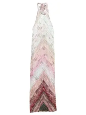 Missoni Chevron High-neck Maxi Dress - Pink