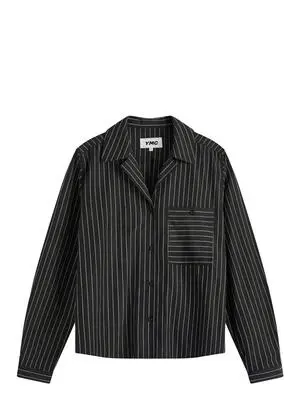 You Must Create Pinstripe Pleated Shirt - Black