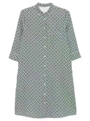 Marc O'polo Geometric-print Shirt Midi Dress - Blue